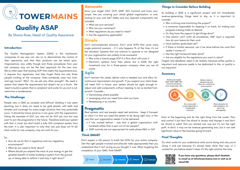 Quality ASAP – Tower Mains